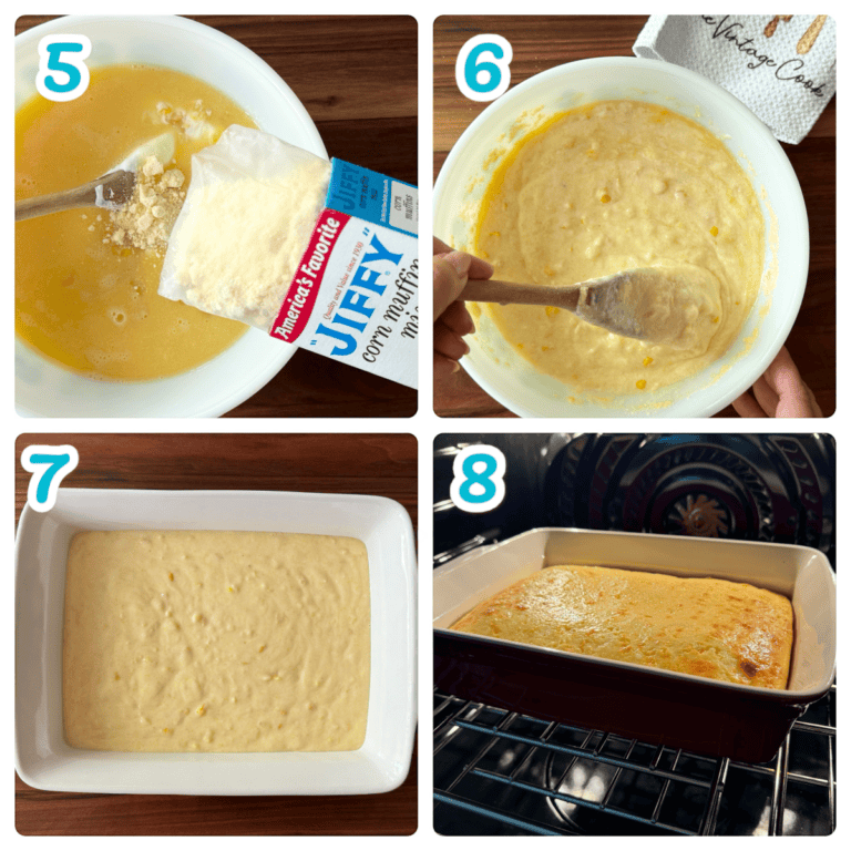 Jiffy Cornbread With Creamed Corn Casserole - The Vintage Cook